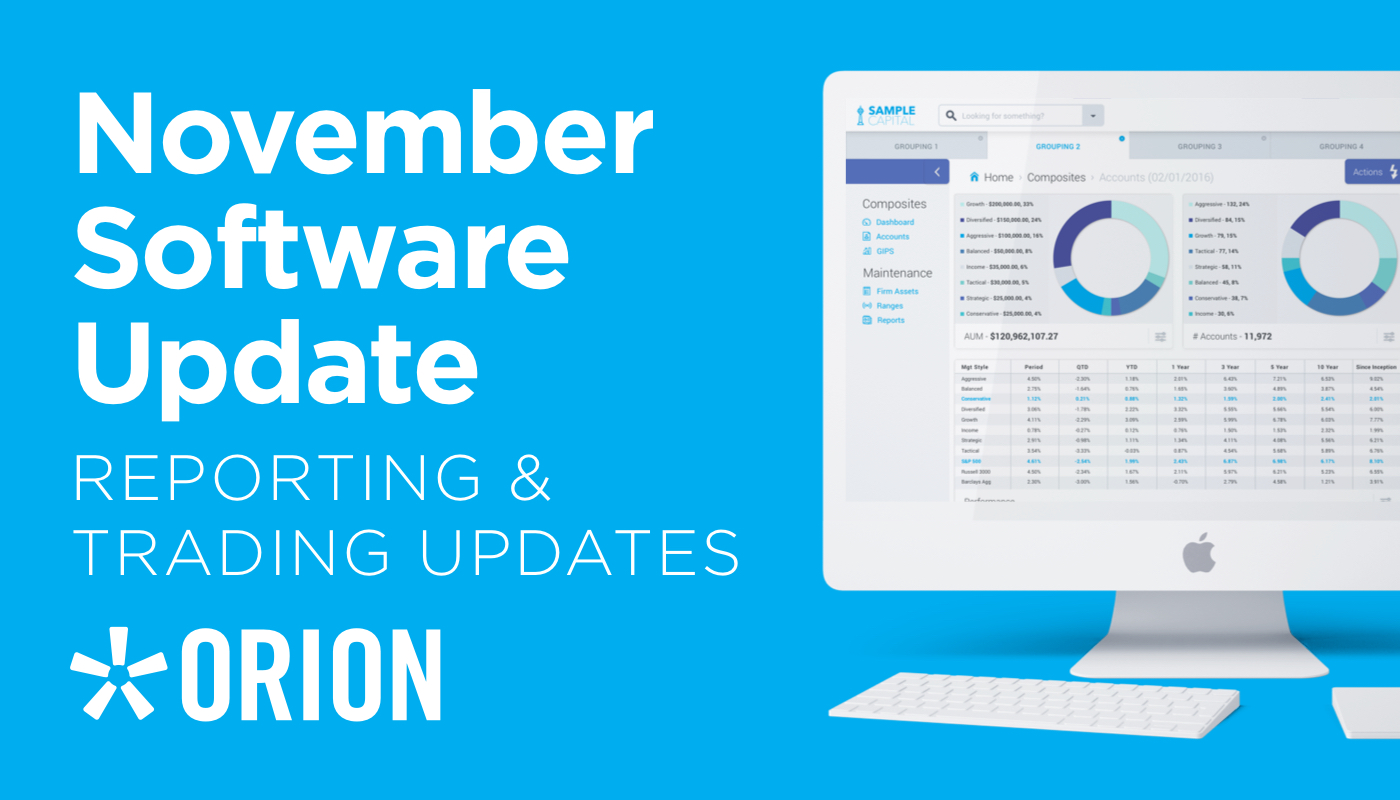 November Software Update: General Reporting and Trading Updates